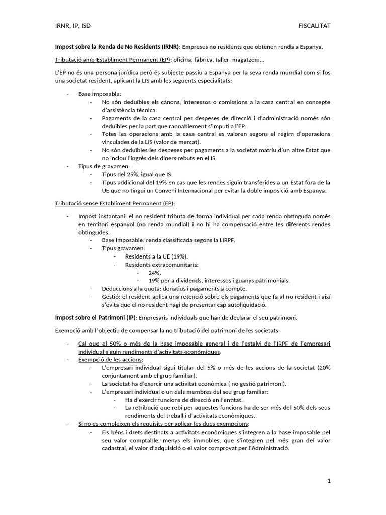 IRNR + IP + ISD (Fet) | PDF