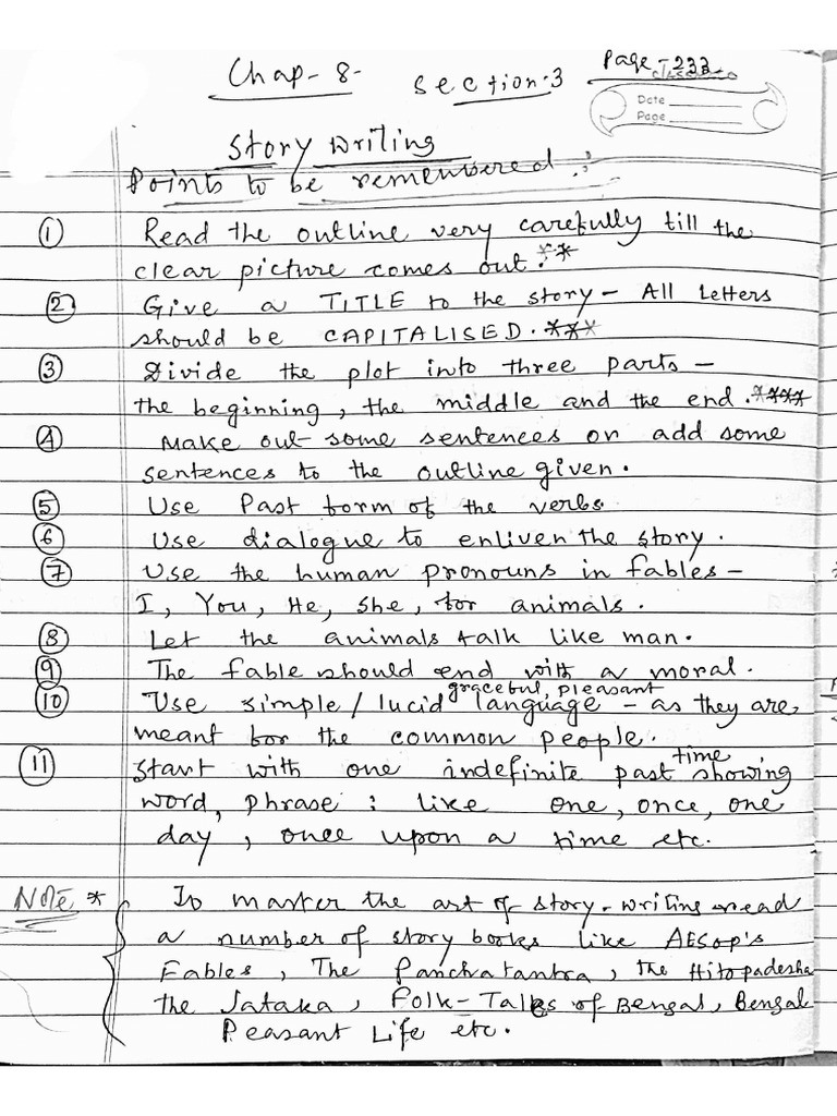 Method or Procedure of STORY WRITING. | PDF