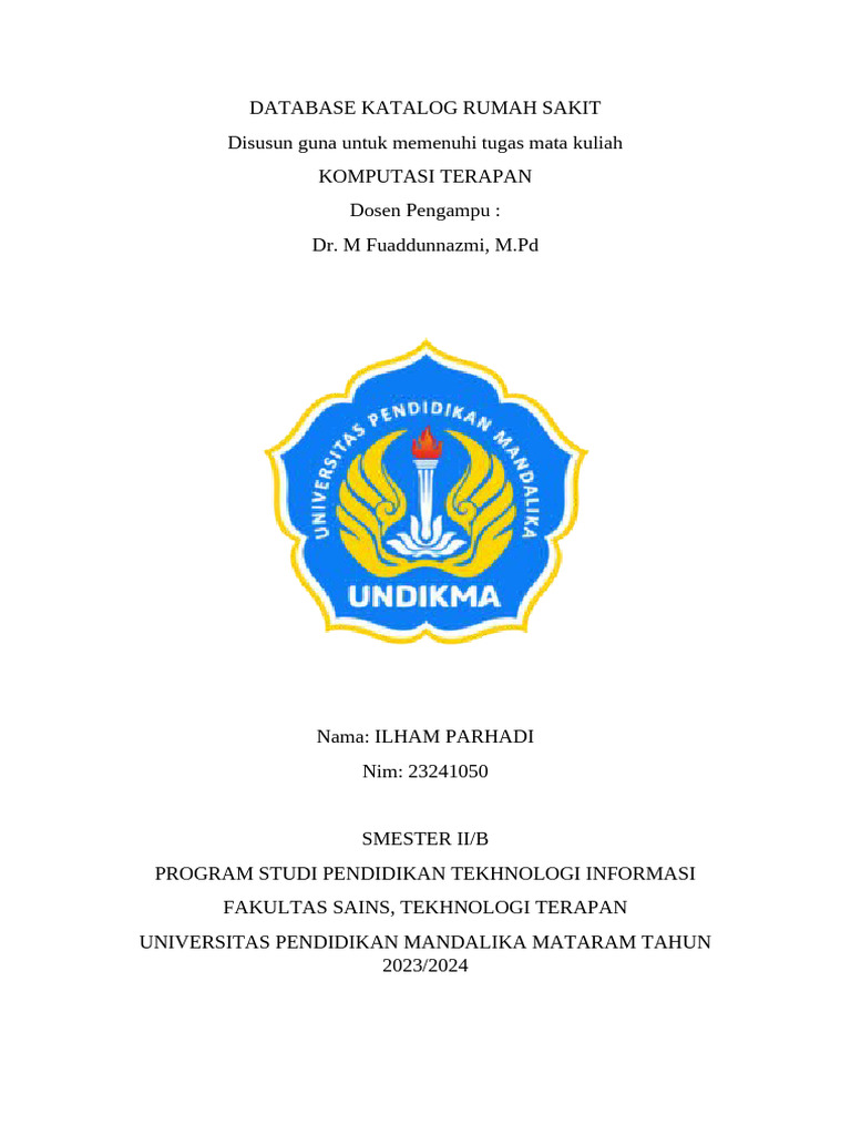 Database Katalog Rumah Sakit Ilham | PDF | Karier & Perkembangan | Bisnis