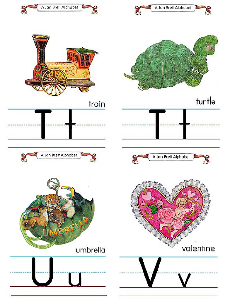 Alphabet Traditional Flash Cards T V | PDF