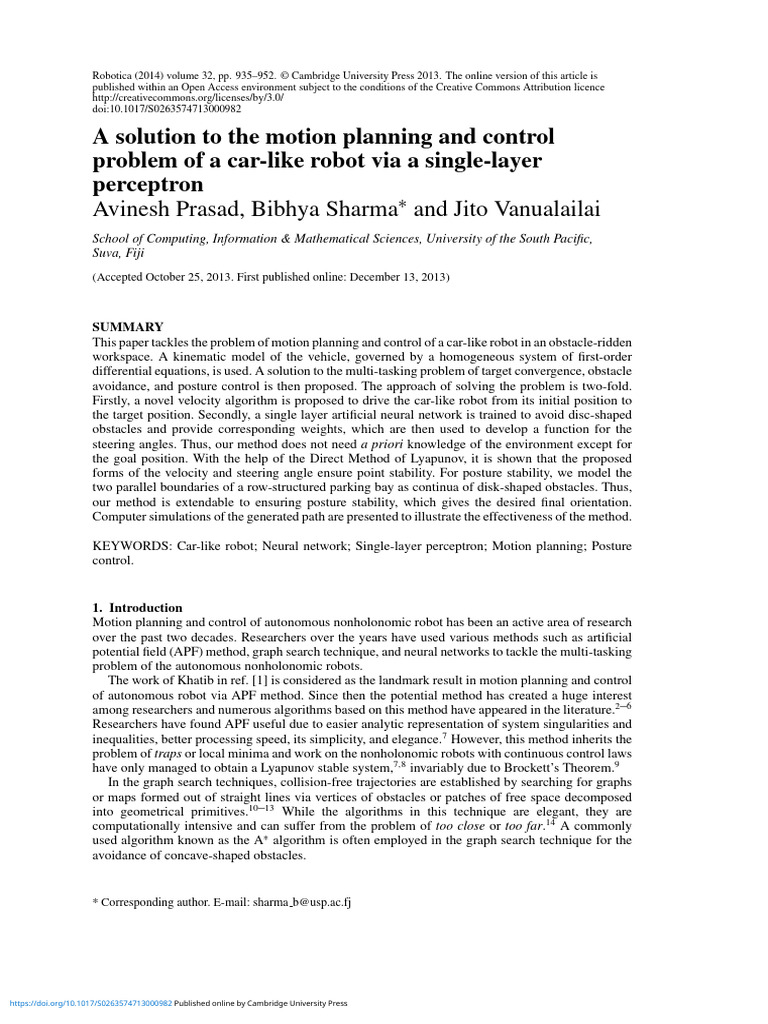 A Solution To The Motion Planning and Control Problem of A Car-Like ... A Solution To The Motion Planning and Control Problem of A Car-Like ...