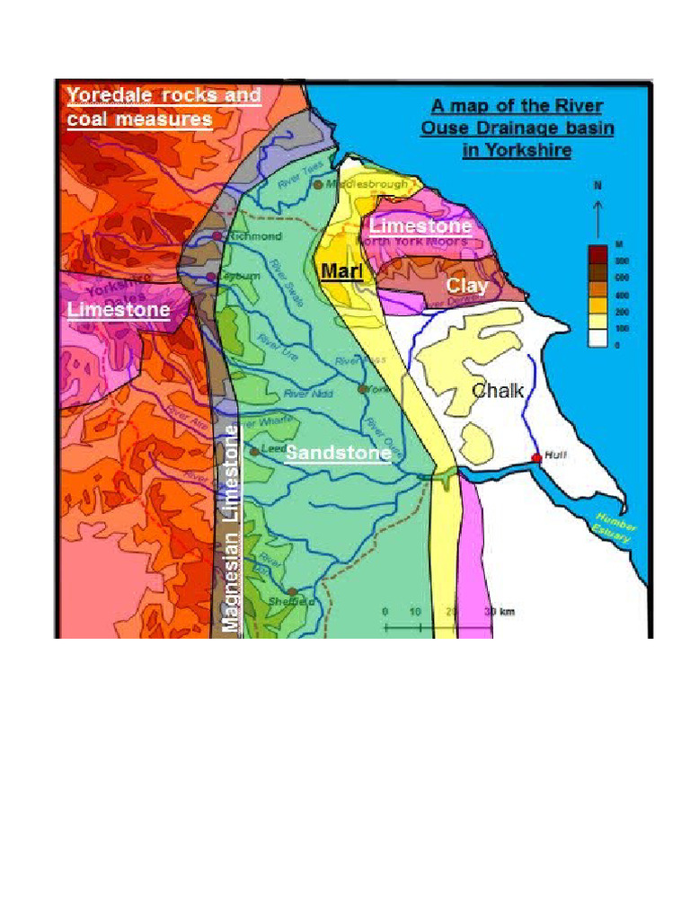 Map of Rock Types in York Drainage Basin River Ouse | PDF