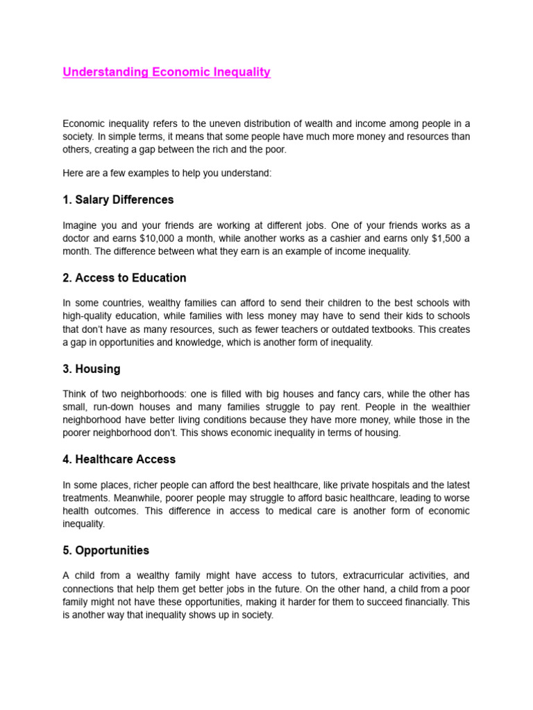 Understanding Economic Inequality | PDF | Cost Of Living | Poverty & Homelessness