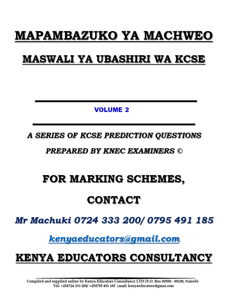 Maswali Ya Mapambazuko Ya Machweo v2 | PDF