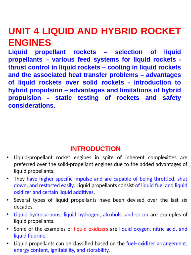 Liquid Propellant Rocket Engines Overview | PDF | Rocket Propellant | Rocket Engine