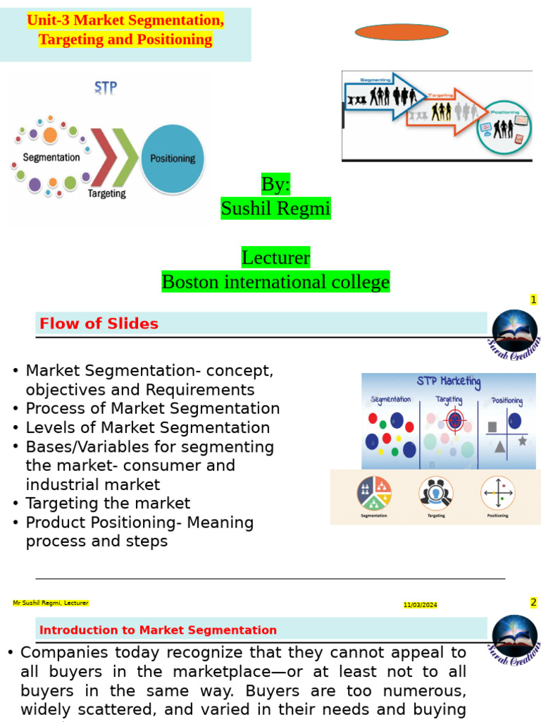 Unit-3 Market Segmentation, Targeting and Positioning | PDF | Marketing ...