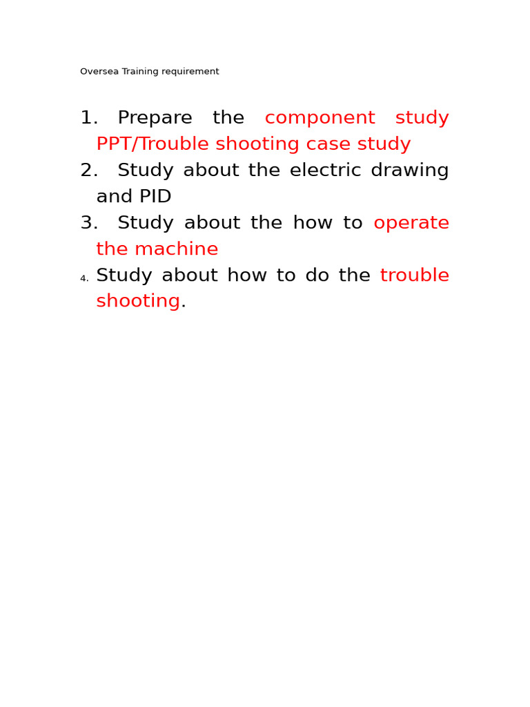 Oversea Trainning Requirement | PDF | Career & Growth | Technology ...