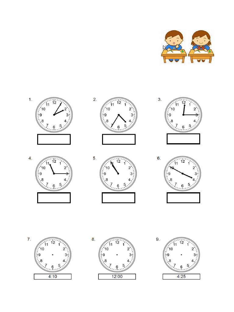 Maths Worksheet Grade 2 Time | PDF