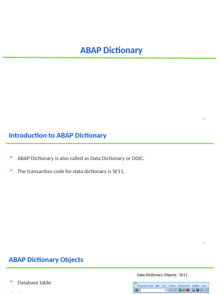 2 Abap Dictionary Pdf Databases Database Index