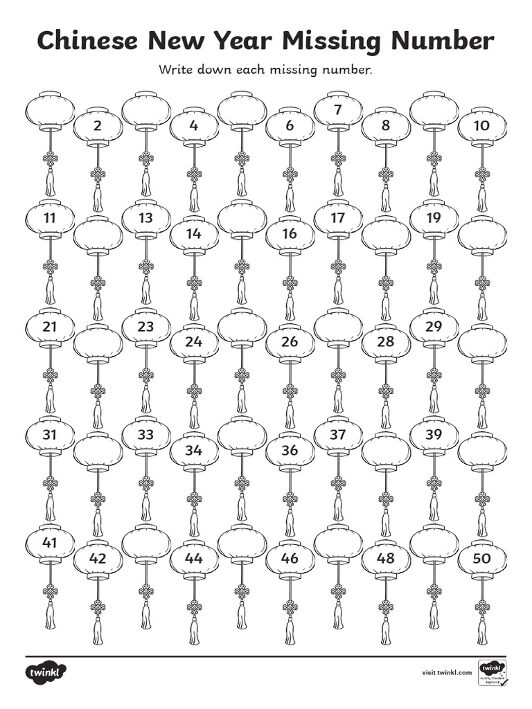 Chinese New Year Number Puzzle | PDF