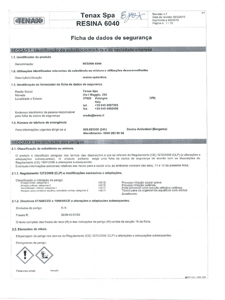Tenax Spa Epox (Resina) 6040 | PDF