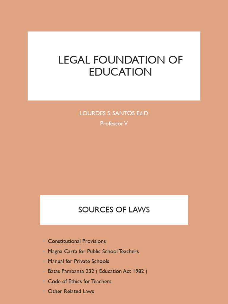 Legal Foundations of Education in the Philippines | PDF | Teachers ...