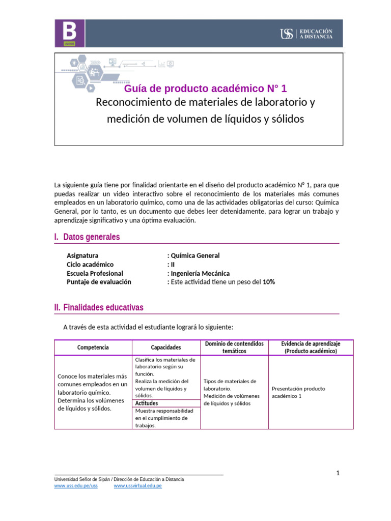 Guia PA 01 | PDF | Laboratorios | Volumen