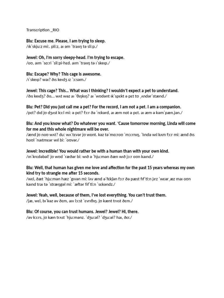 Transcription | PDF | Language Arts & Discipline | Foreign Language Studies