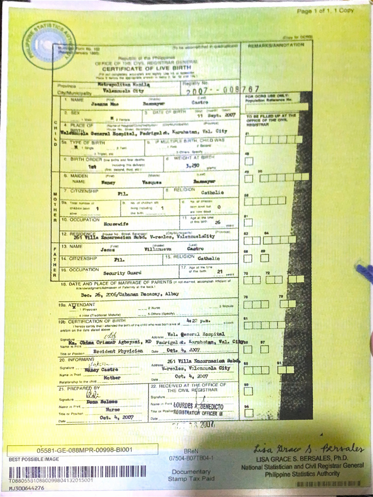 Birth Cert | PDF