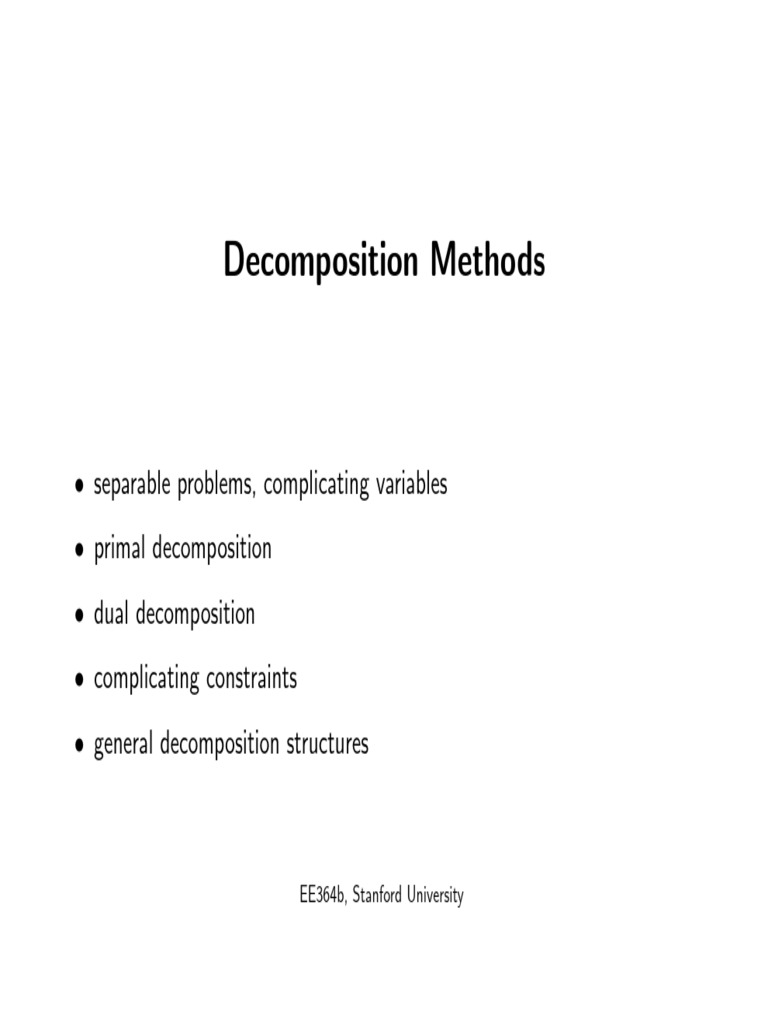 Decomposition Methods | PDF | Mathematical Optimization | Computational Science