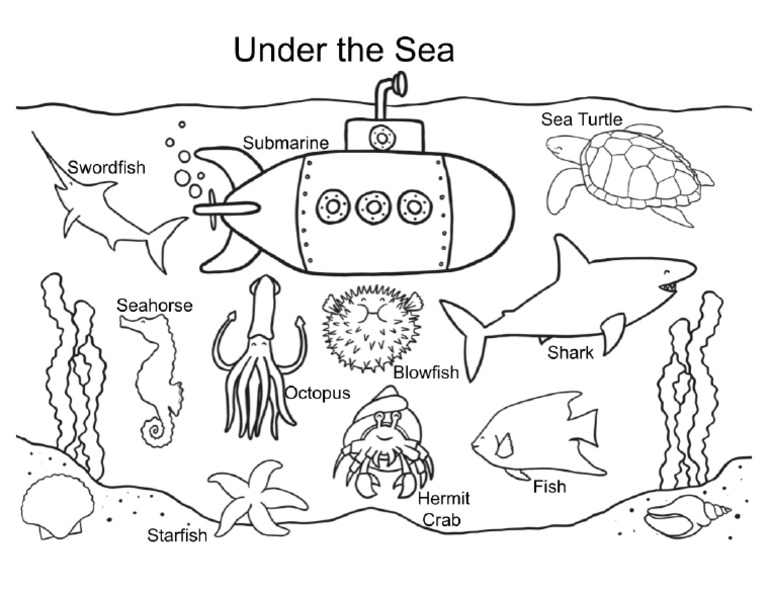 Under The Sea Coloring Page | PDF