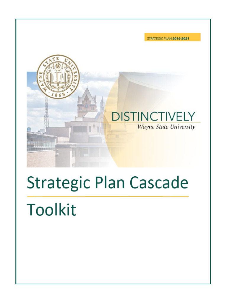 WSU Strategic Plan Cascade Toolkit | PDF | Strategic Planning | Goal