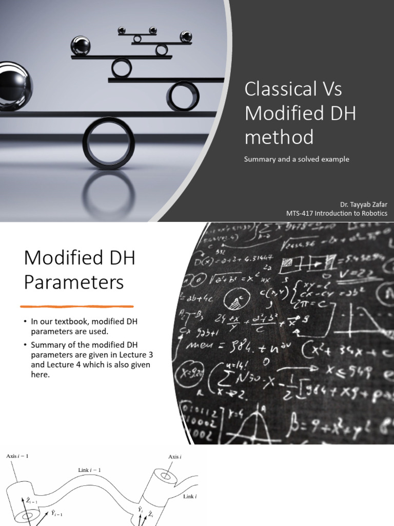 Comparison Between Classical And Modified Dh Parameters Pdf Geometry