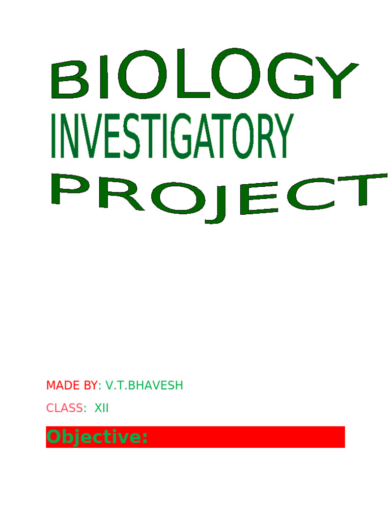 Biology Investigatory Project PDF | PDF | Mitosis | Cell Biology
