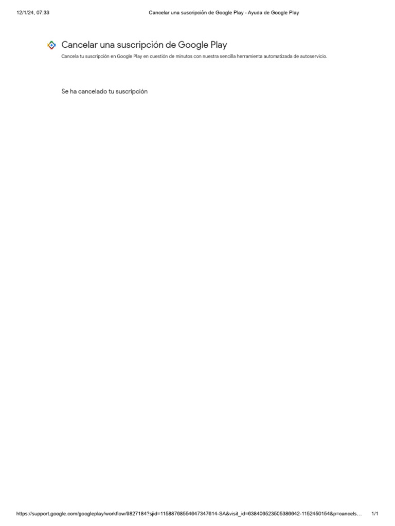 Cancelar una suscripción de Google Play - Ayuda de Google Play | PDF