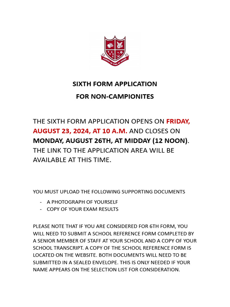 Sixth Form Application Guide | PDF