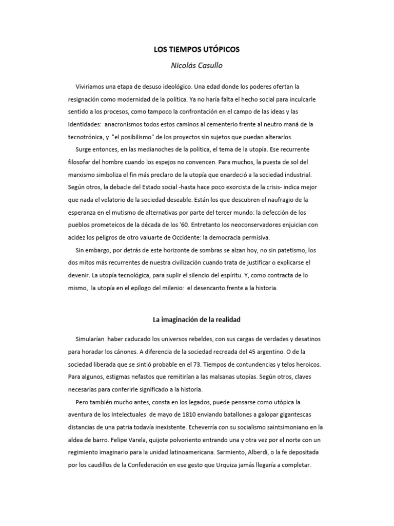 Casullo Completo | PDF | utopía | Karl Marx