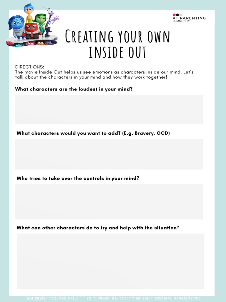Inside Out 2 Worksheet | PDF | Self-Improvement