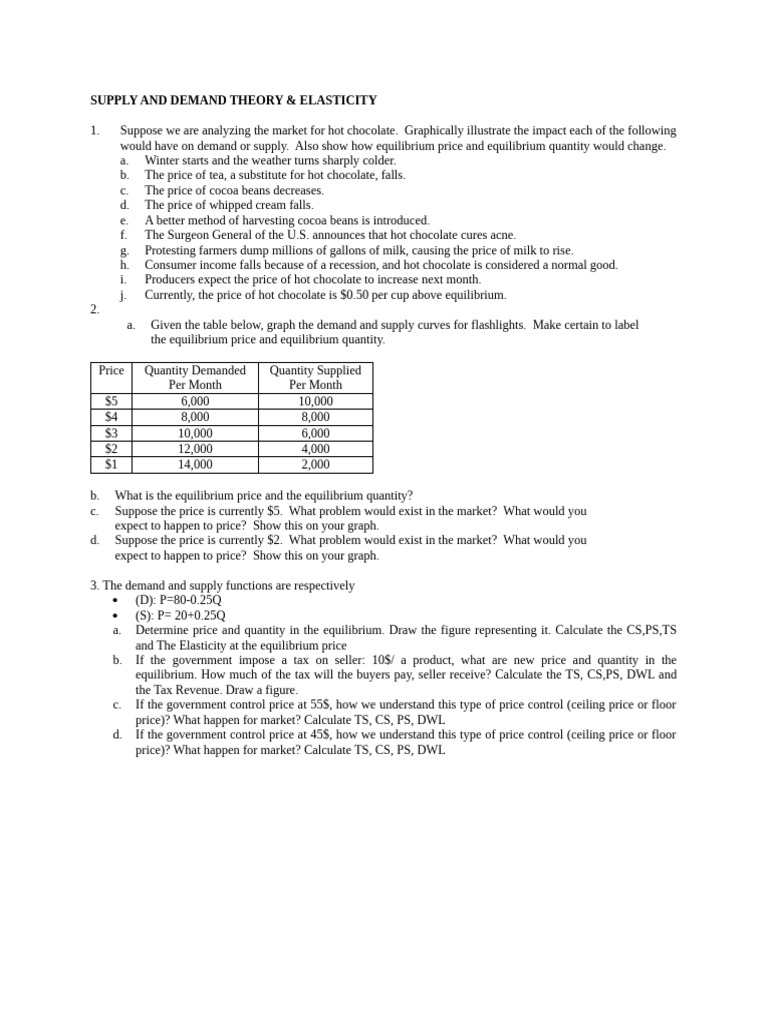 SUPPLY AND DEMAND THEORY | PDF | Elasticity (Economics) | Demand