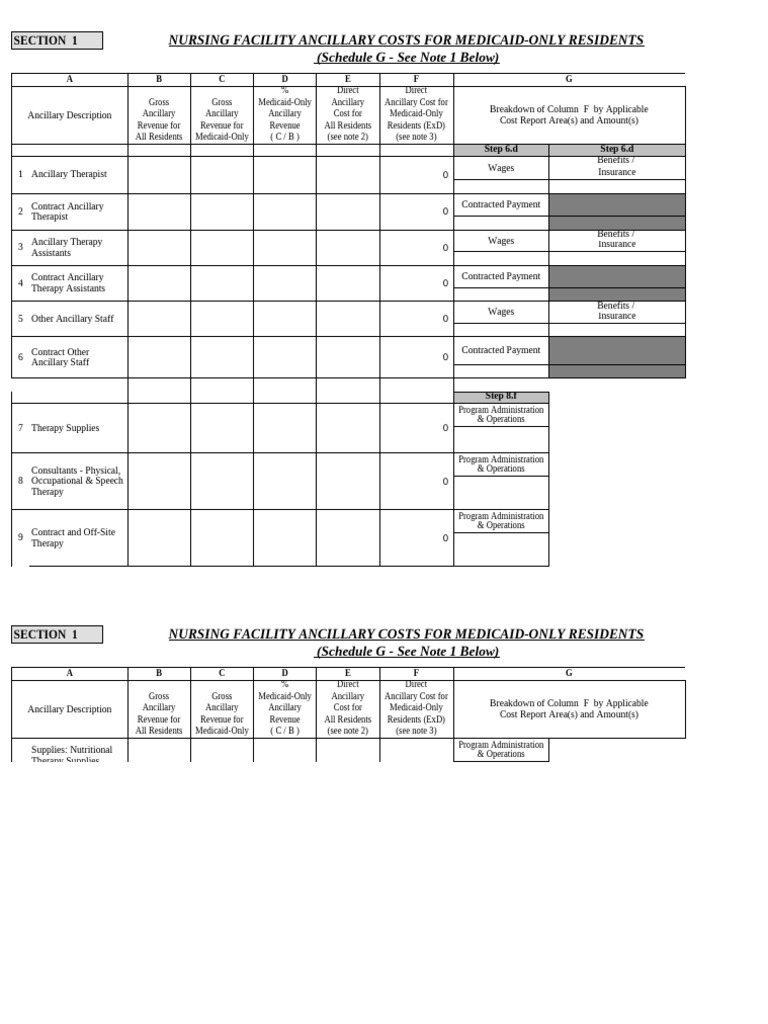 2020-nf-sch-g | PDF | Per Diem | Medicaid