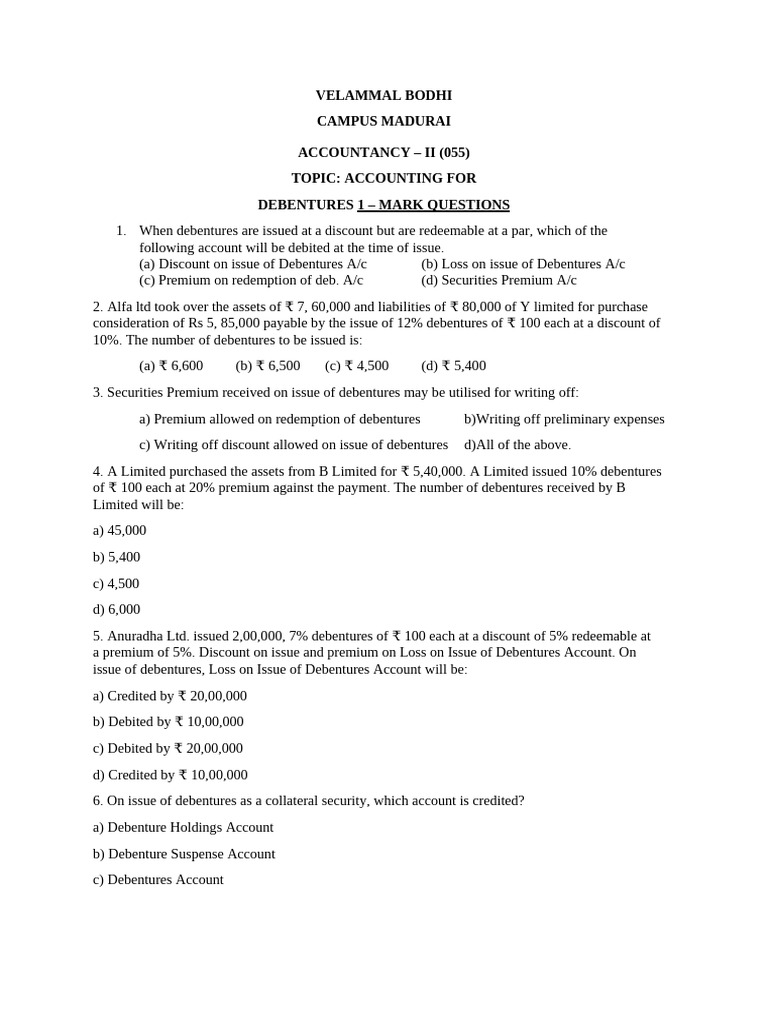 Accounting For Debentures | PDF | Debits And Credits | Securities (Finance)