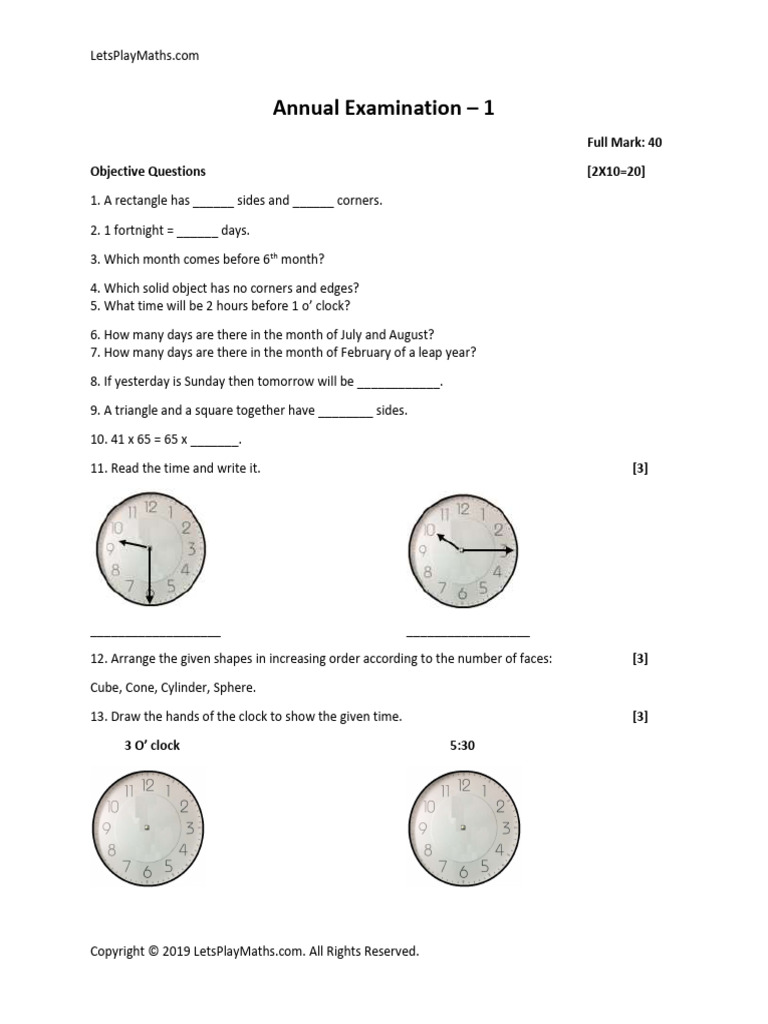 Annual-Examination 1 | PDF | Teaching Methods & Materials | Art