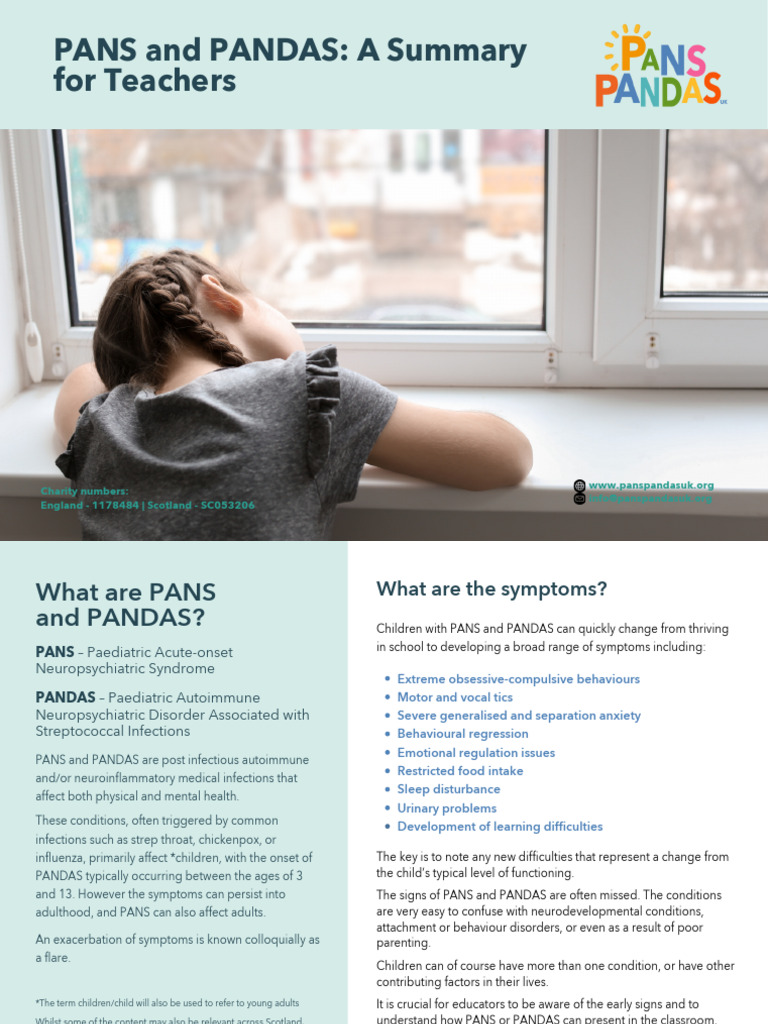 PANS and PANDAS A Summary For Teachers FINAL Digital | PDF | Medical Specialties | Psychology