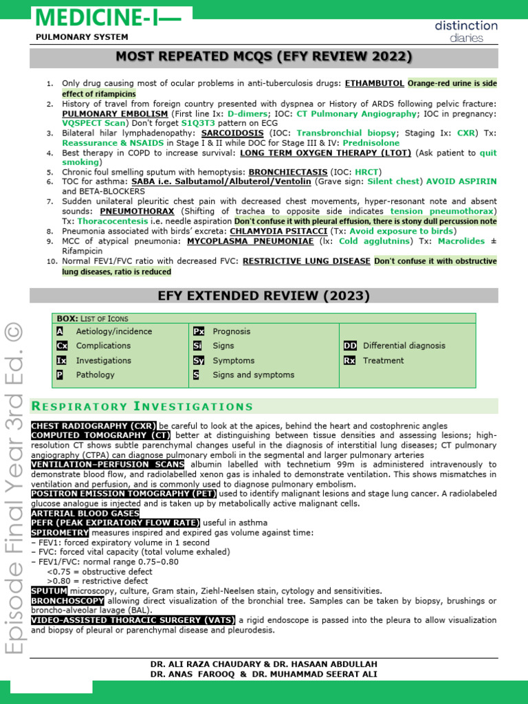 EFY 3.0 - Extended Review Sample 2024 | PDF | Respiratory Diseases | Lung