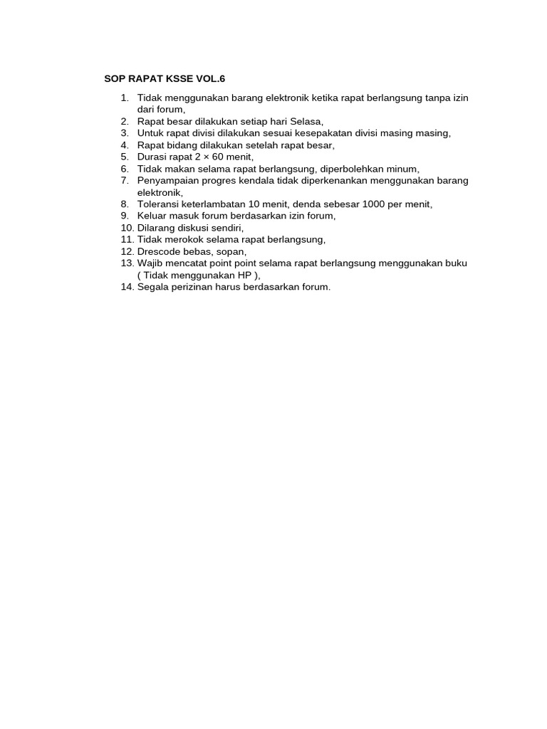 Sop Rapat Ksse Vol.6 | PDF | Griya & Taman