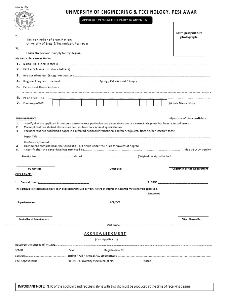 PG Degree New Approved Form 2024 | PDF