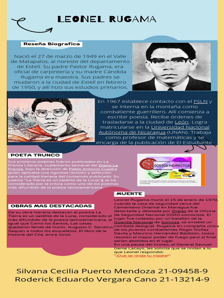 Biografía y poesía de Leonel Rugama | PDF | Frente Sandinista de ...