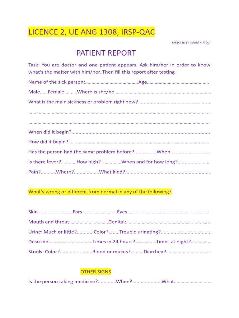 PATIENT REPORT | PDF