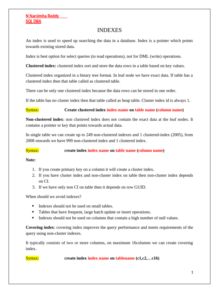 Indexes and Frgmentation and Stats | PDF | Database Index | Table (Database)