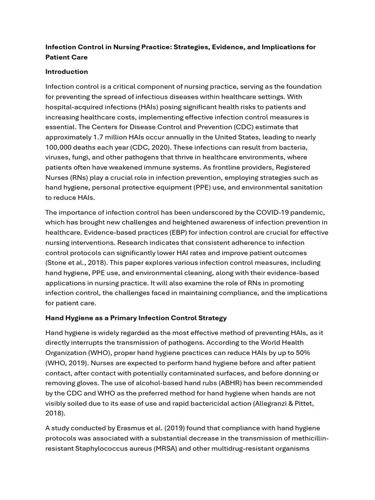 Infection Control in Nursing Practice | PDF | Hand Washing | Infection