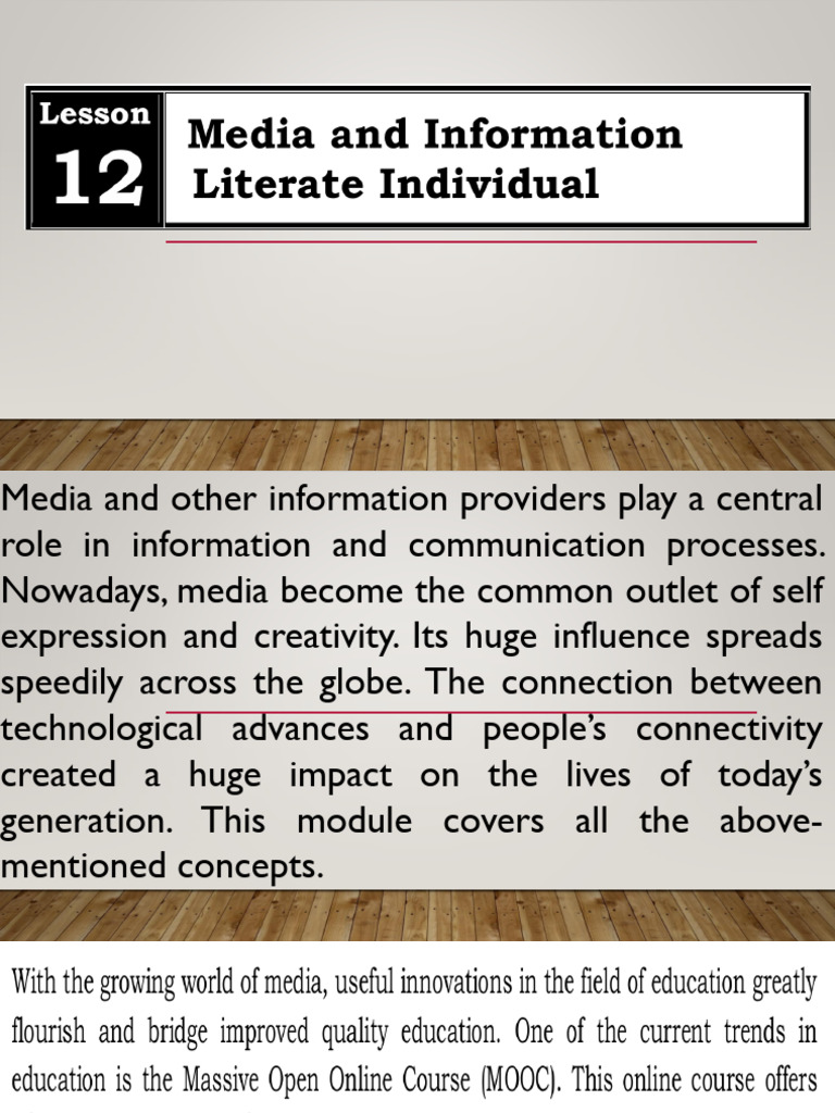WEEK3 Media and Information Literate | PDF