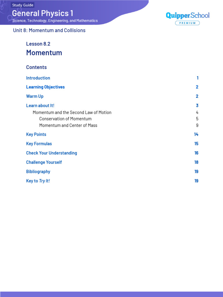 Lesson 36 Momentum | PDF | Momentum | Force