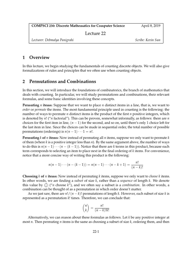 Permutation And Combination Pdf Set Mathematics Permutation