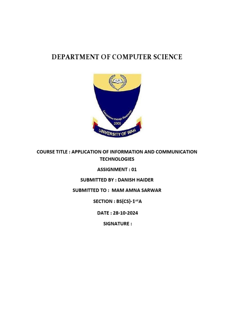 Ict Assignment 1 Pdf Personal Computers Computing 4120