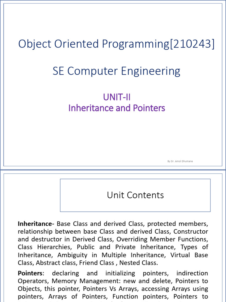 UNIT 2 | PDF | Class (Computer Programming) | Inheritance (Object Oriented Programming)