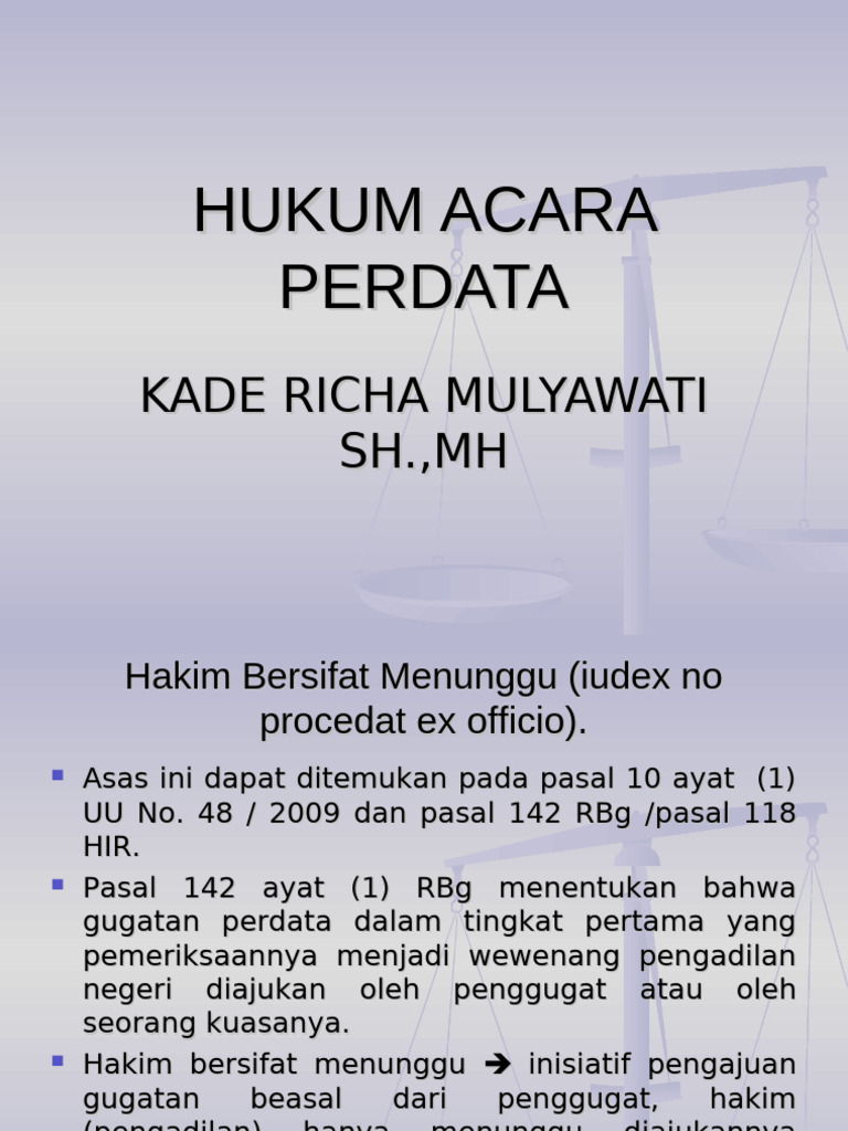 Pertemuan III Asas Hukum Acara Perdata | PDF