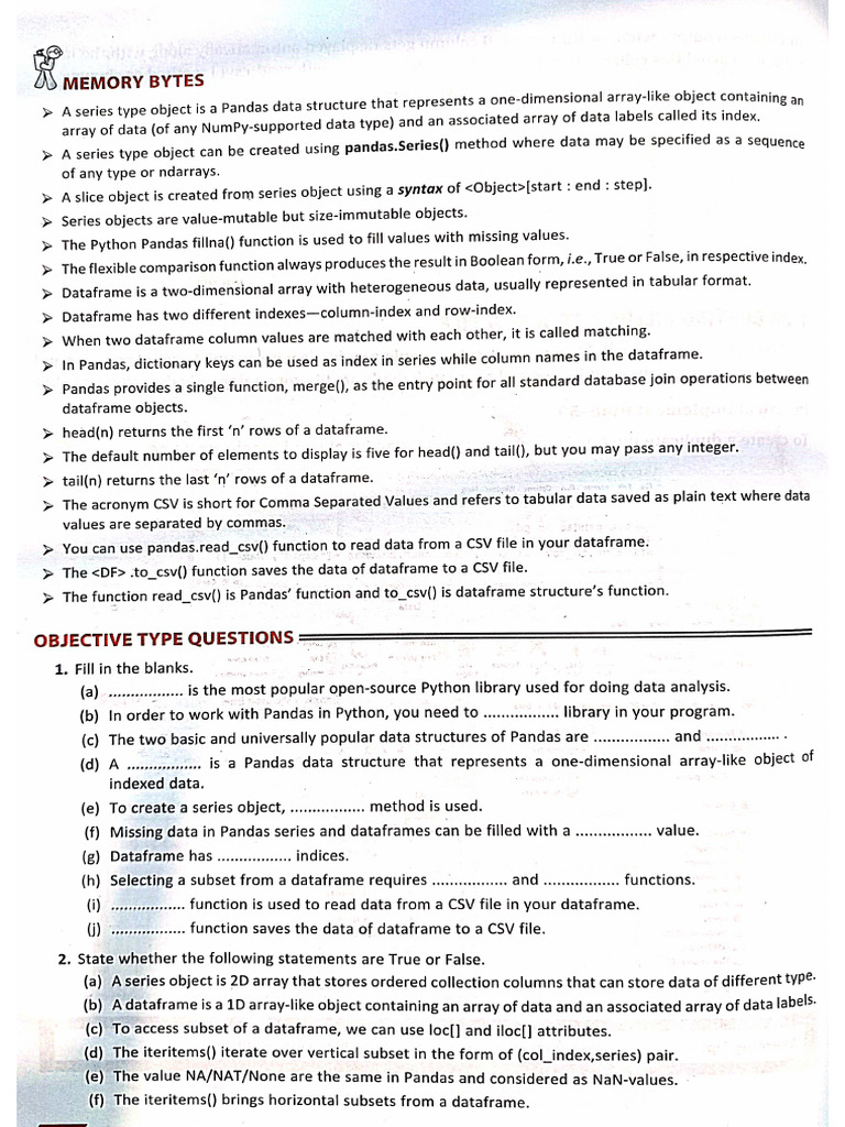 CH 1 Python Pandas | PDF