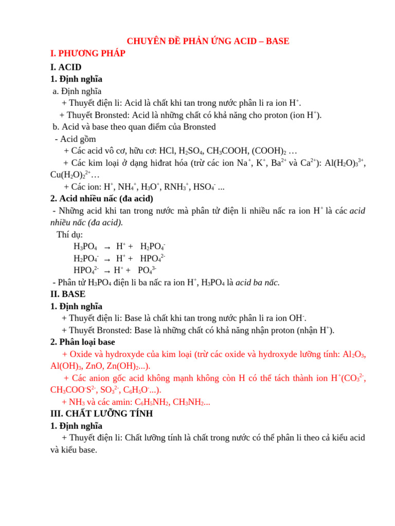 Acid Tác D NG V I Base | PDF