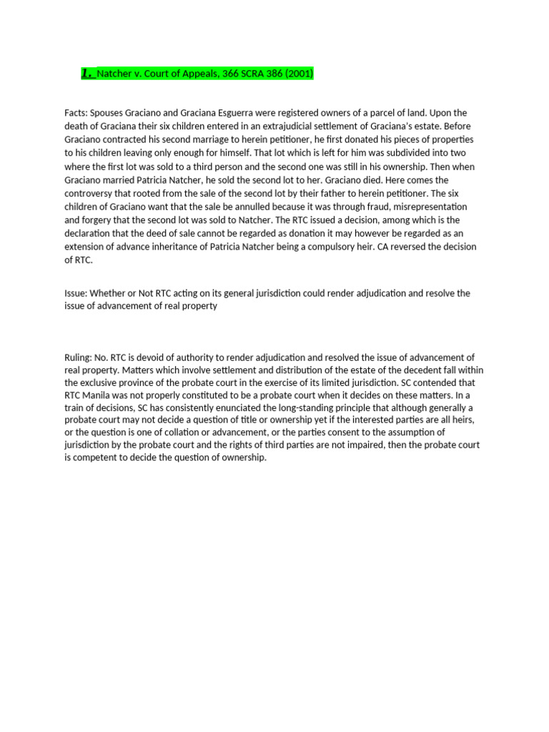 Natcher v. Court of Appeals, 366 SCRA 386 (2001 | PDF