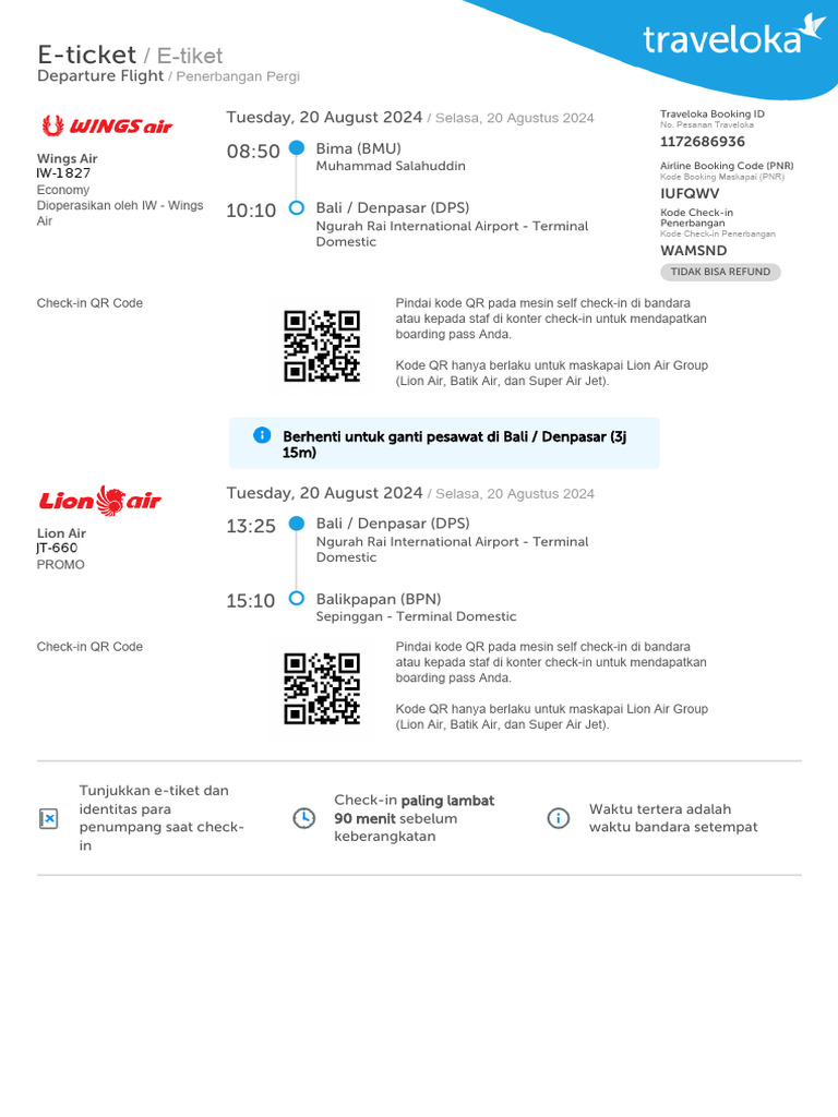 Putri Dwiwanti Liana-BMU-WAMSND-BPN-FLIGHT - ORIGINATING | PDF